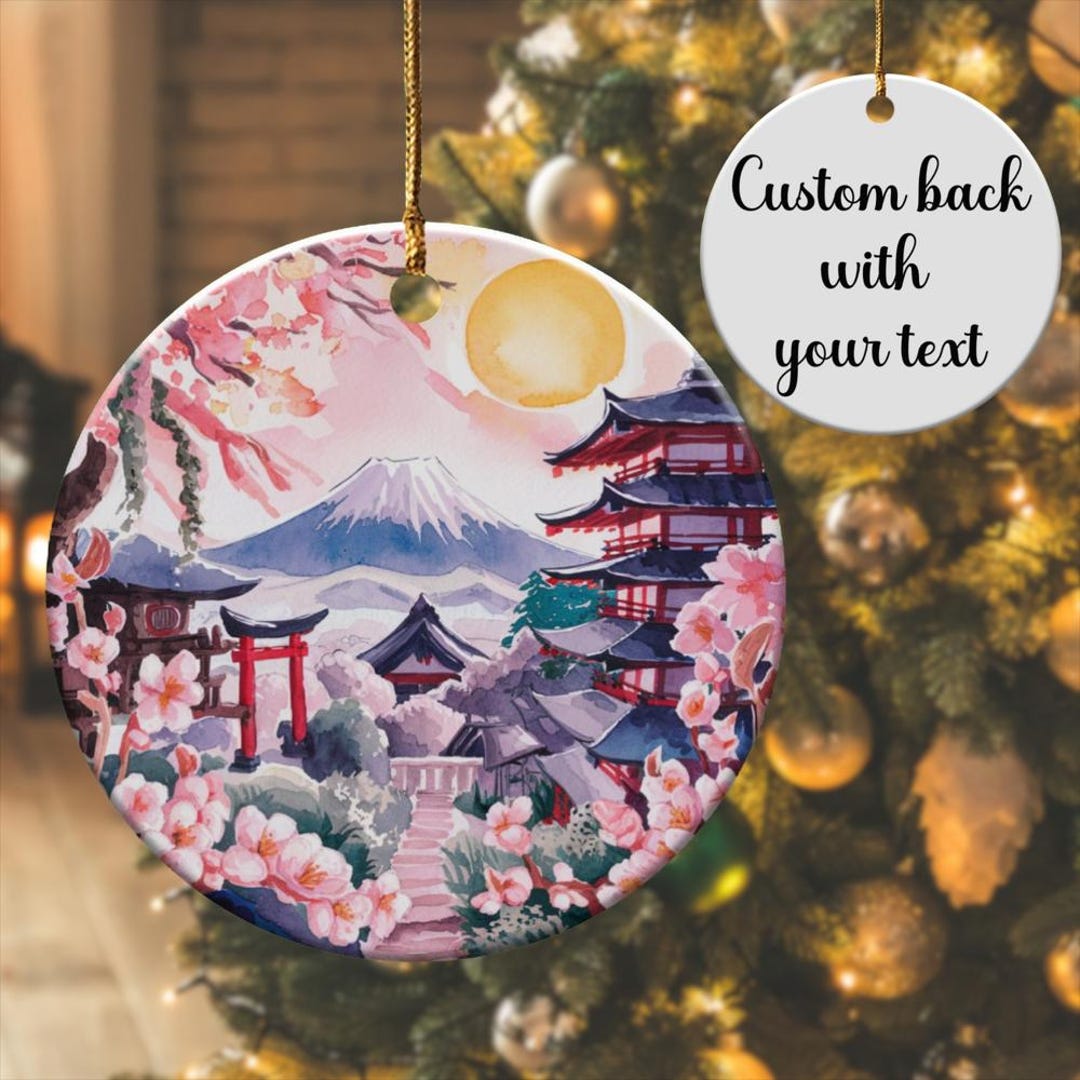 Ceramic Japanese Christmas Ornament, Personalized Christmas Tree ...