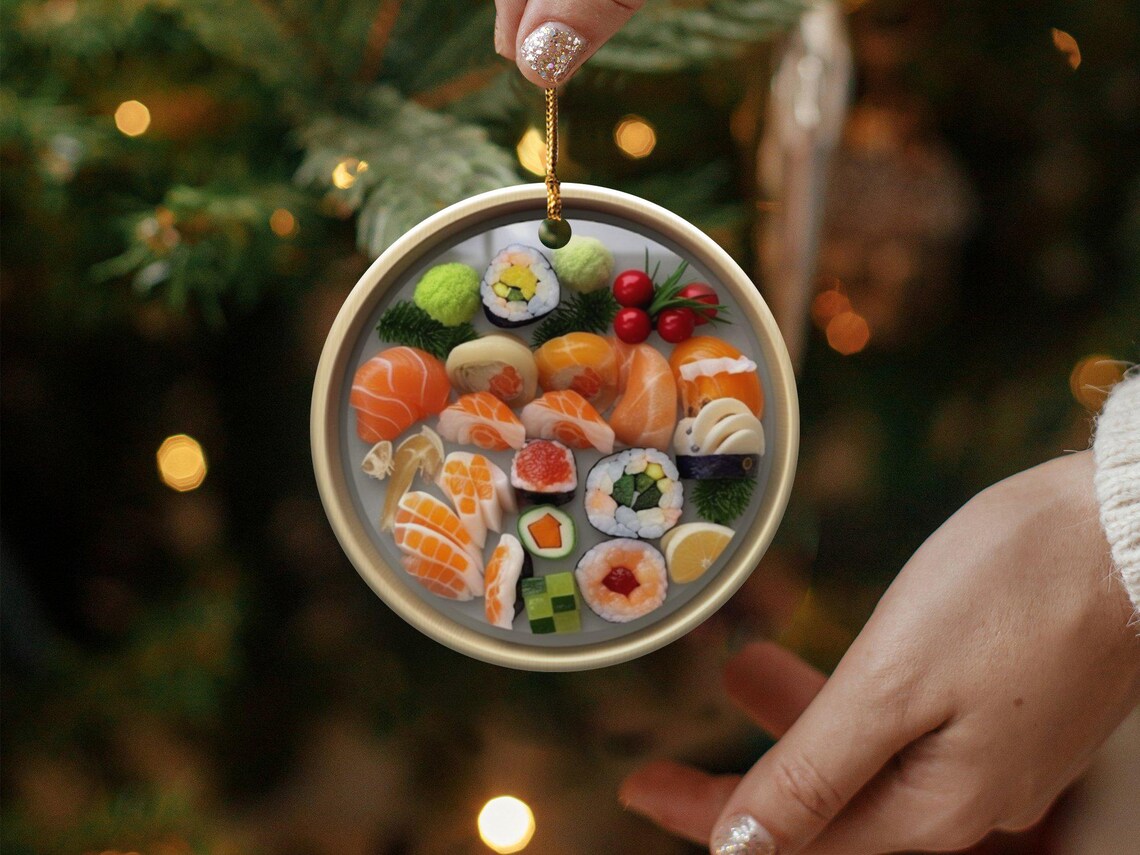 Ceramic Sushi Ornament, Personalized Gift for Asian Food Avid, Custom ...