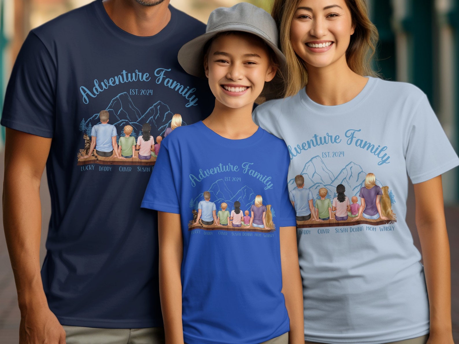 Custom Matching Family Shirts With Members, Pet Names and Year, Family ...