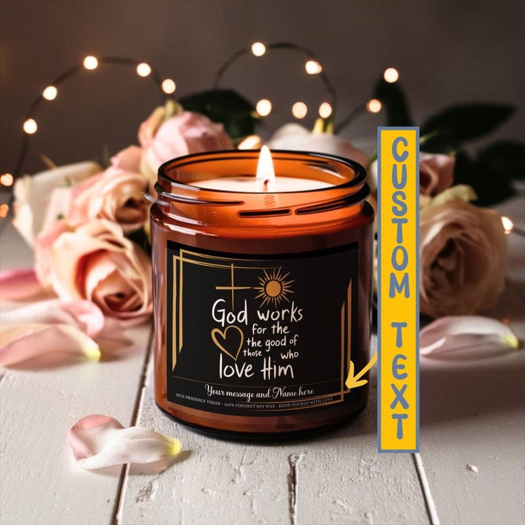 Custom Romans 8 28 Candle, Bible Verses for Encouragement Decor ...