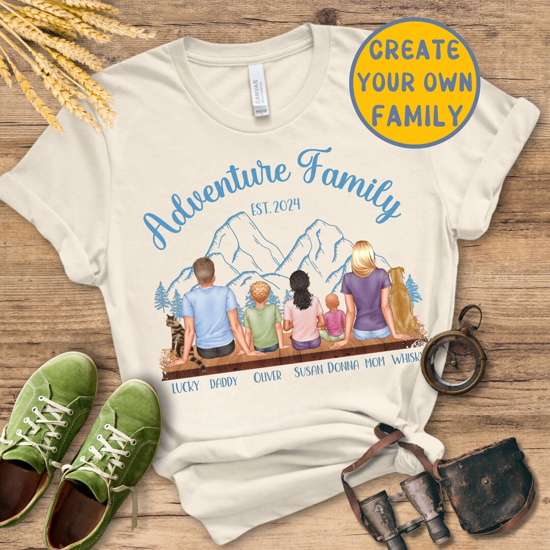Custom Matching Family Shirts With Members, Pet Names and Year, Family ...
