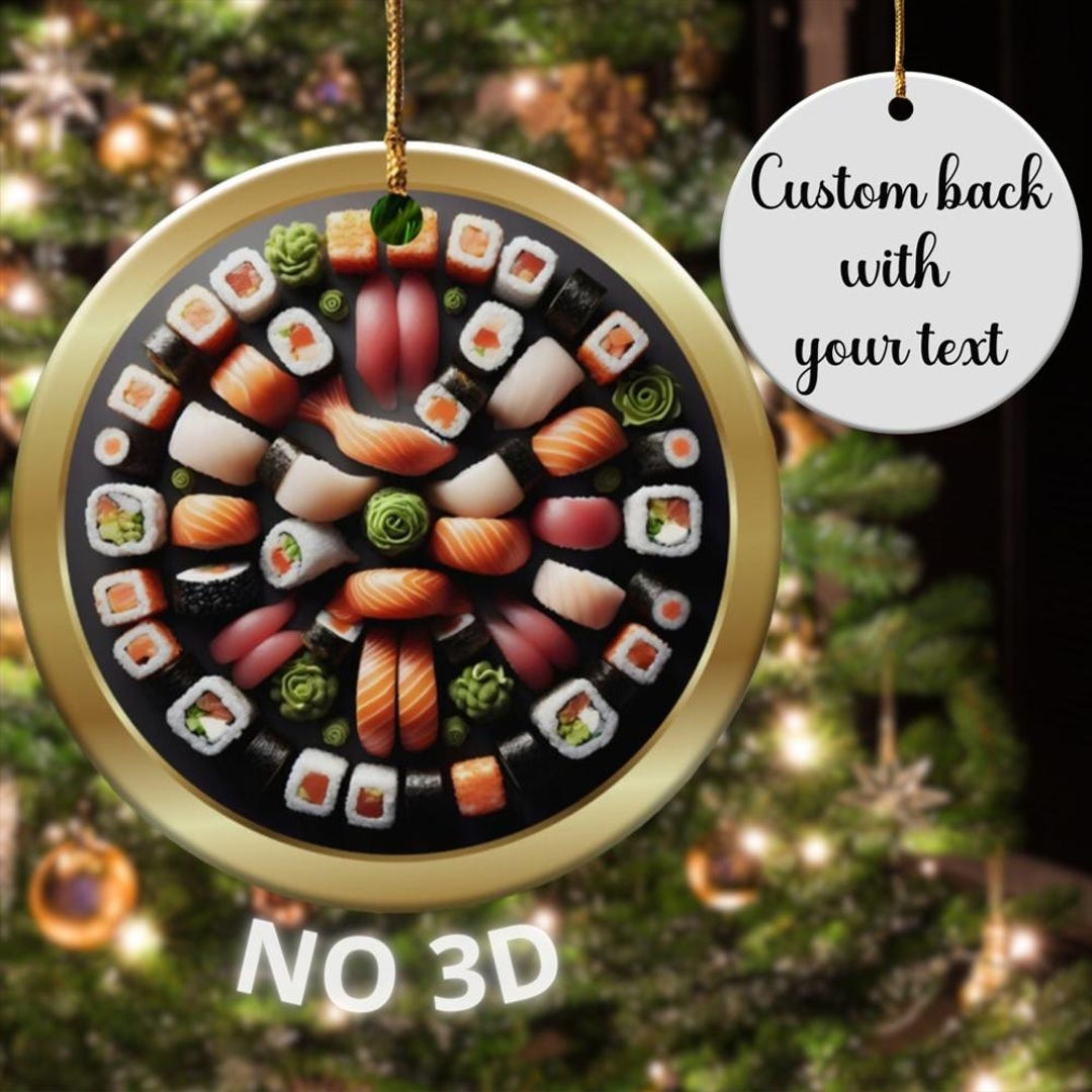 Ceramic Sushi Ornament, Personalized Gift for Asian Foodie Avid, Custom ...