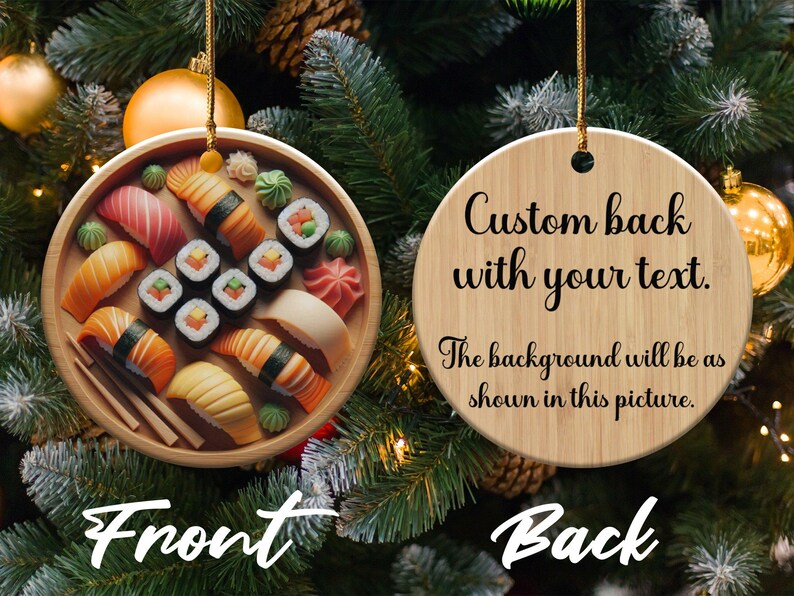 Unique Ceramic Sushi Ornament, Personalized Gift for Asian Food Avid ...