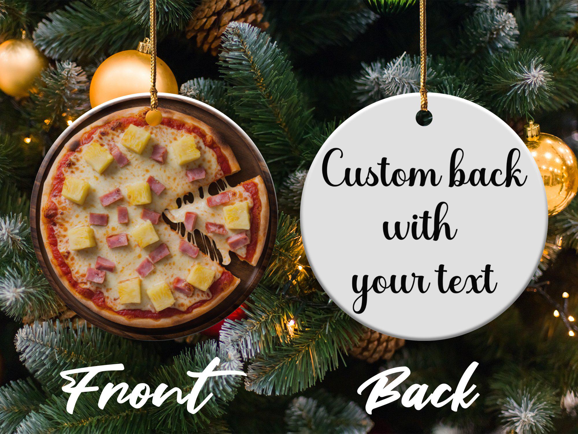 Custom Italian Pizza Christmas Tree Decoration, Food Themed Christmas ...
