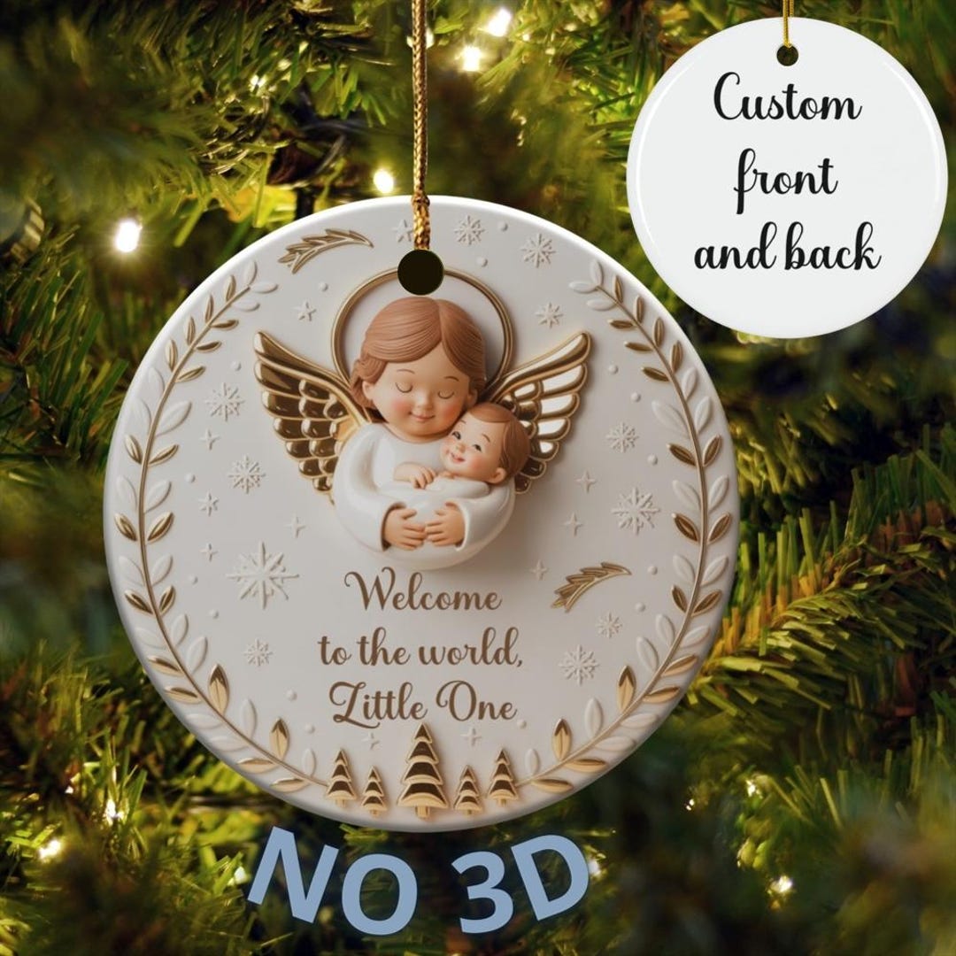 Custom Baby Angel Ornament, Good Luck Nursery Trinket, Comforting ...