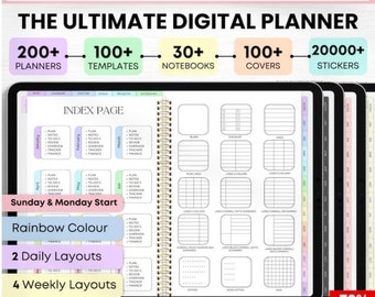 All-in-one Digital Planner 2024, 2025, 2026, Digital Planner, Digital ...