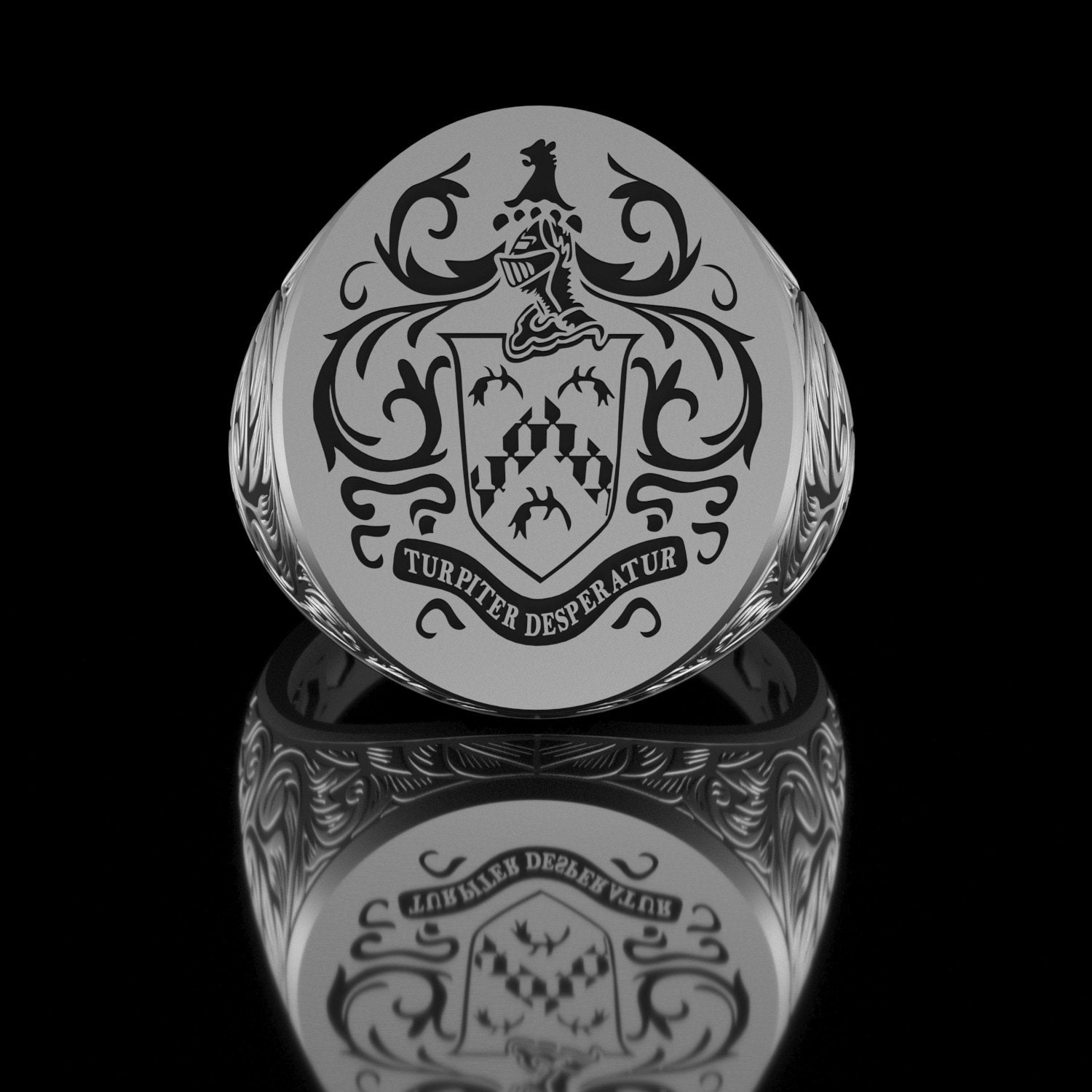 Silver Custom Signet Ring, Family Crest Rings, Coat of Arms Signet Ring ...