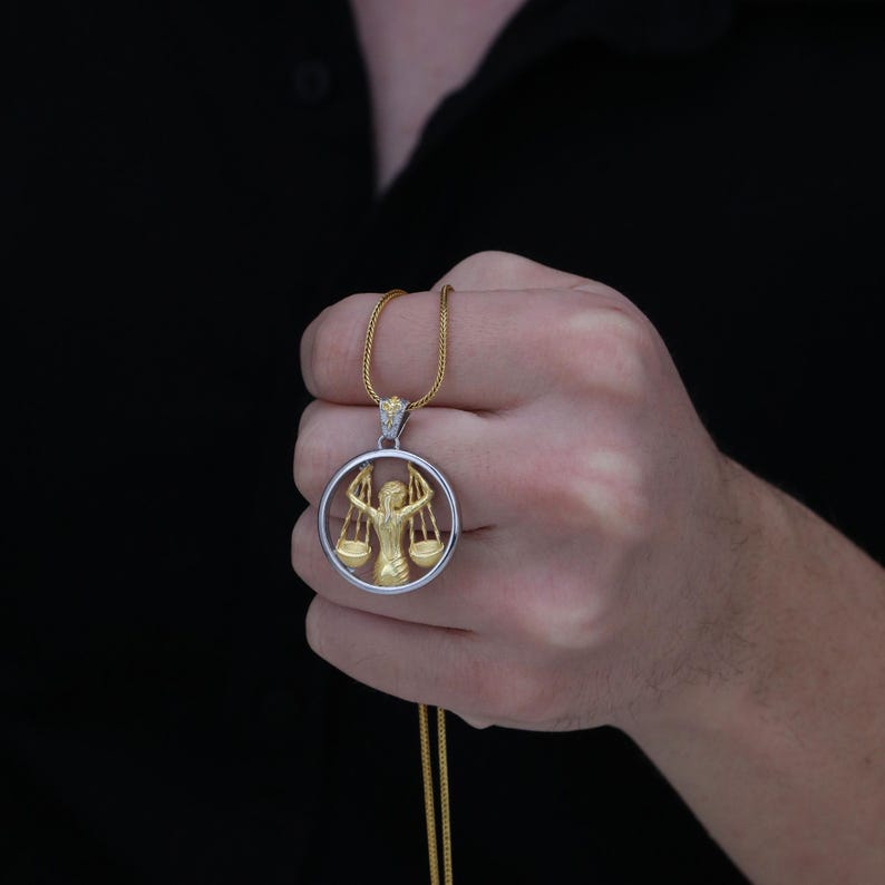 Colar Libra em Prata de Lei Feito à Mão: Balança da Justiça - Etsy Portugal