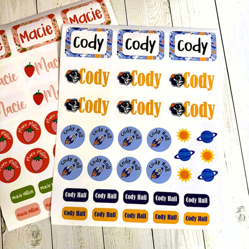 Custom Boys Name Stickers: Waterproof School Supply Labels ...