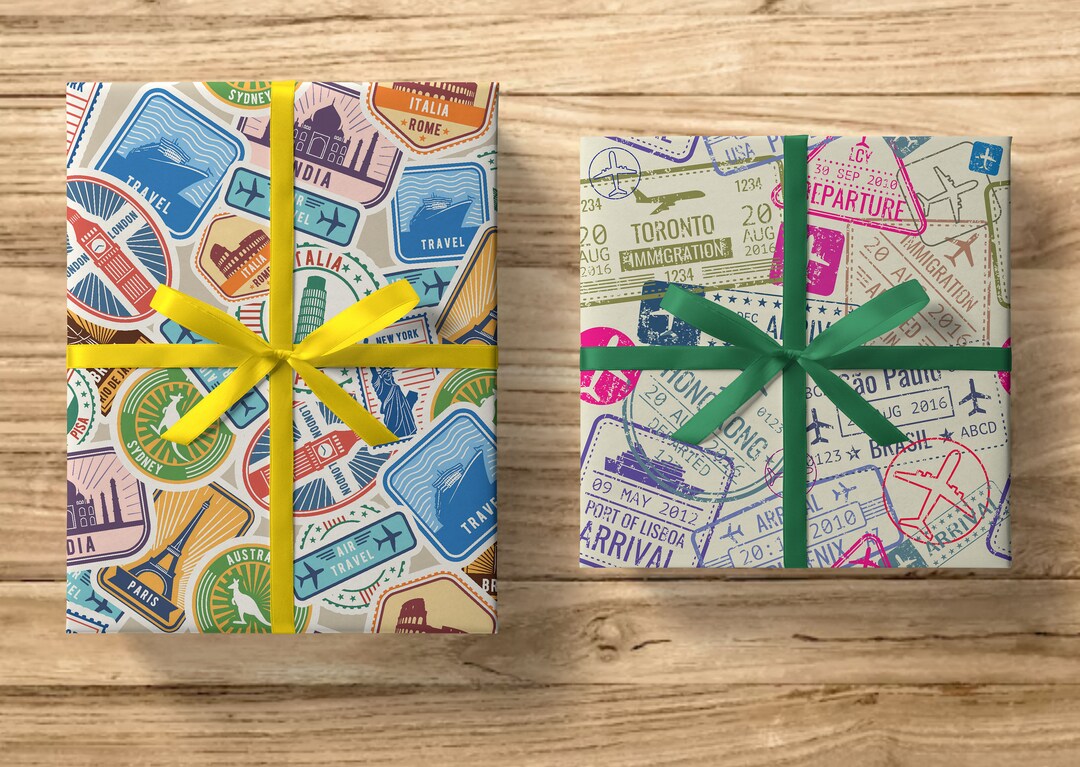 Personalized Travel Wrapping Paper - Etsy