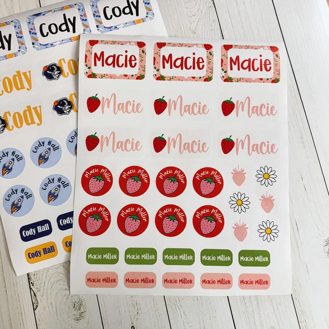 Personalized Girls' Name Stickers: Waterproof School Supply Labels ...