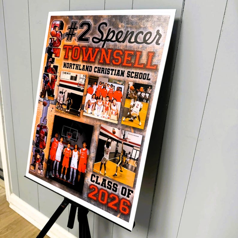 Custom Basketball Senior Night Poster, Personalized Athlete Photo ...