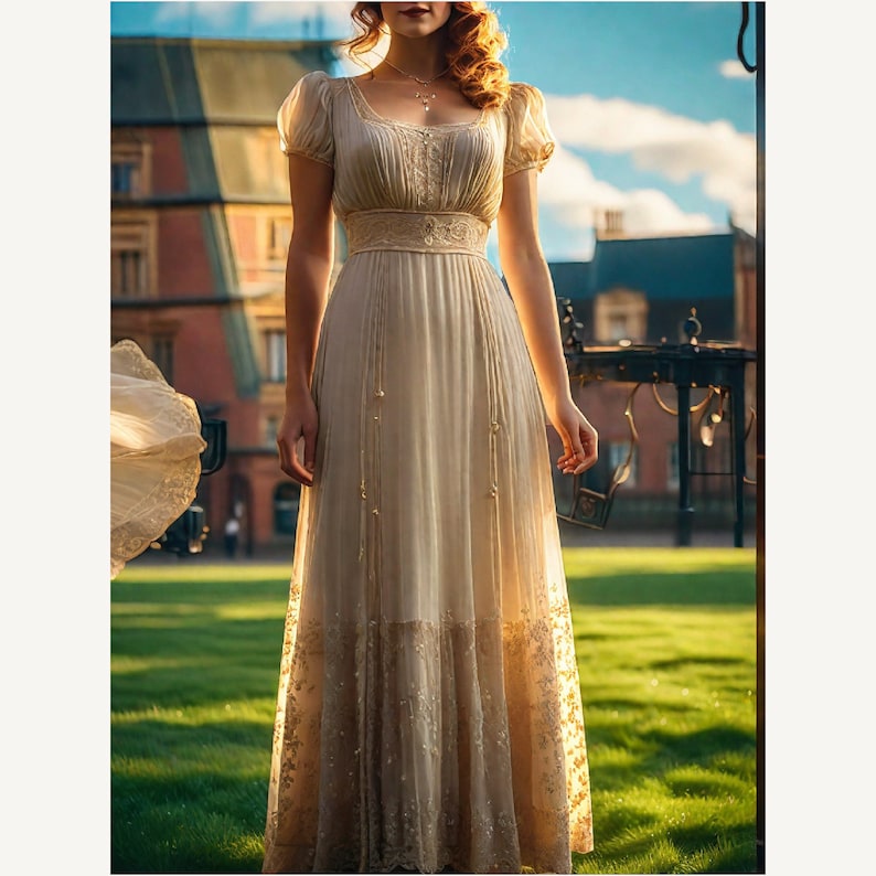 Fantasy Renaissance Style Dress Sewing Pattern, Regency Inspired Gown ...