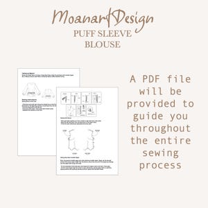 Round Neck Puff Sleeve Blouse Pattern, Peasant Blouse Pattern, Floral Blouse Sewing Pattern ...