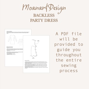 Backless Party Dress Sewing Pattern, Sequin Mini Dress Pattern, Evening ...