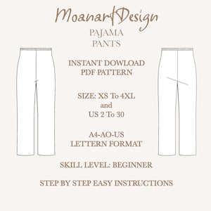 Pajama Pants Pattern, Pajama Sewing Pattern, PJ Pants Pajama Sewing ...