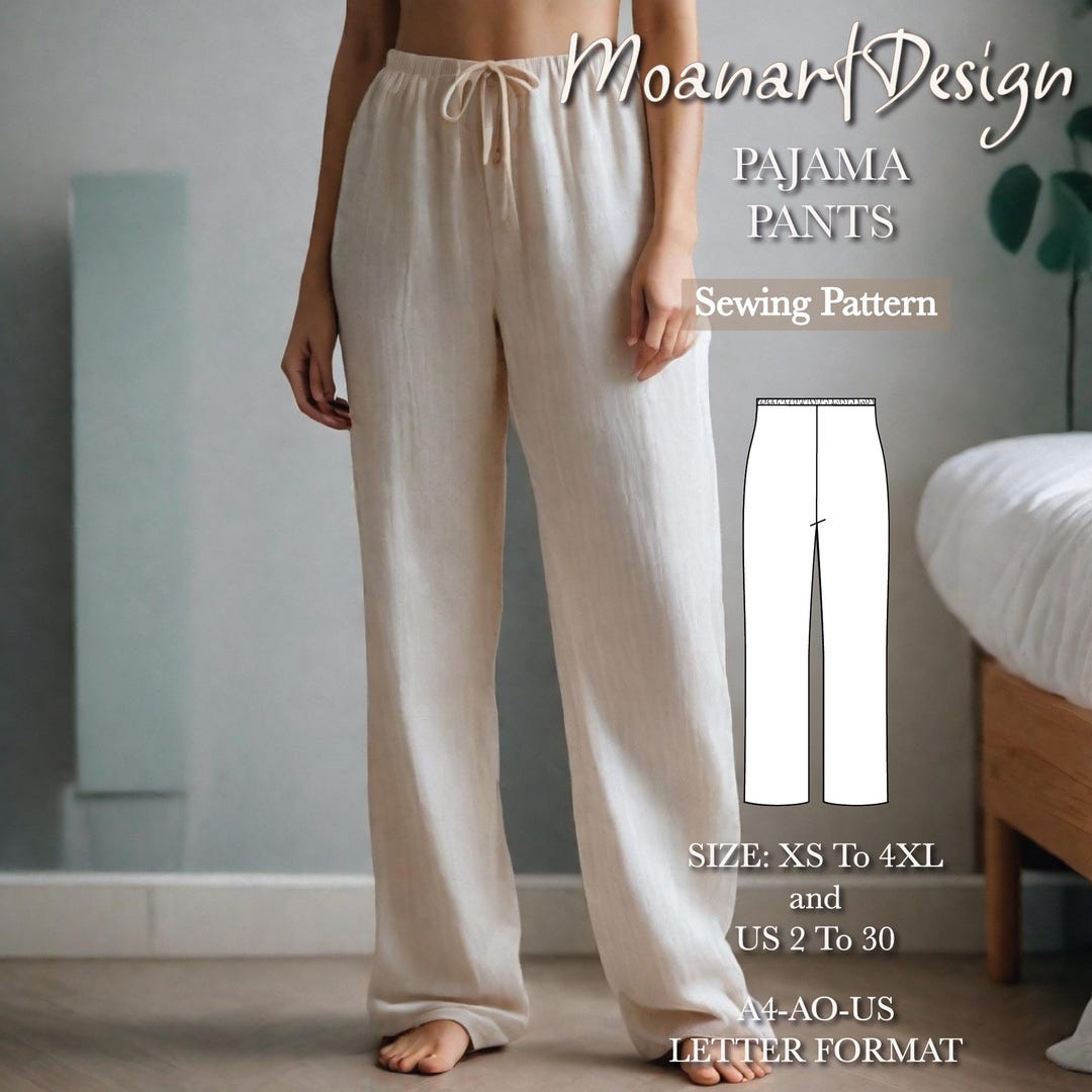 Pajama Pants Pattern, Pajama Sewing Pattern, PJ Pants Pajama Sewing ...