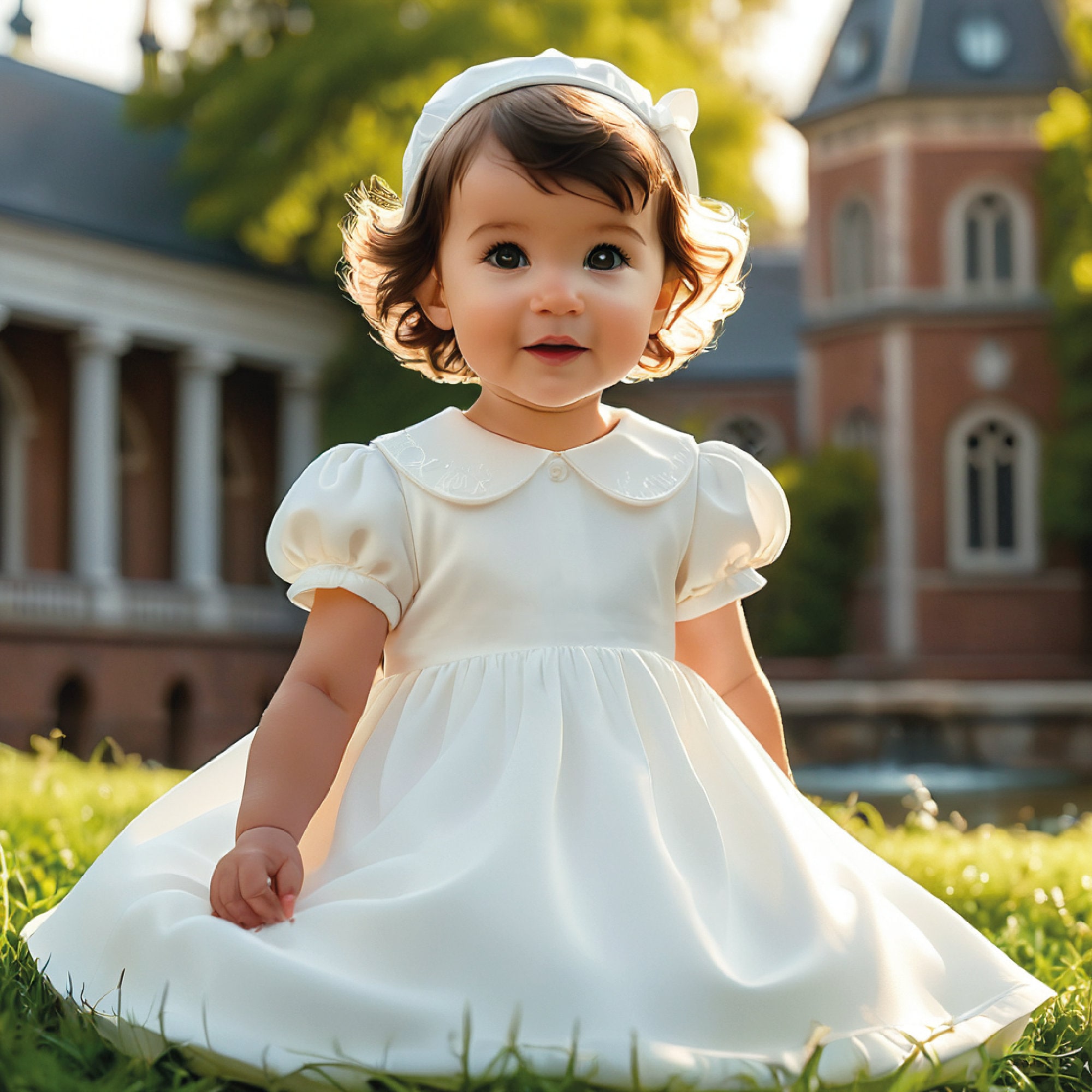 Baptism Baby Collar Neck Gathered White Dress PDF Pattern, Bishop Puff ...