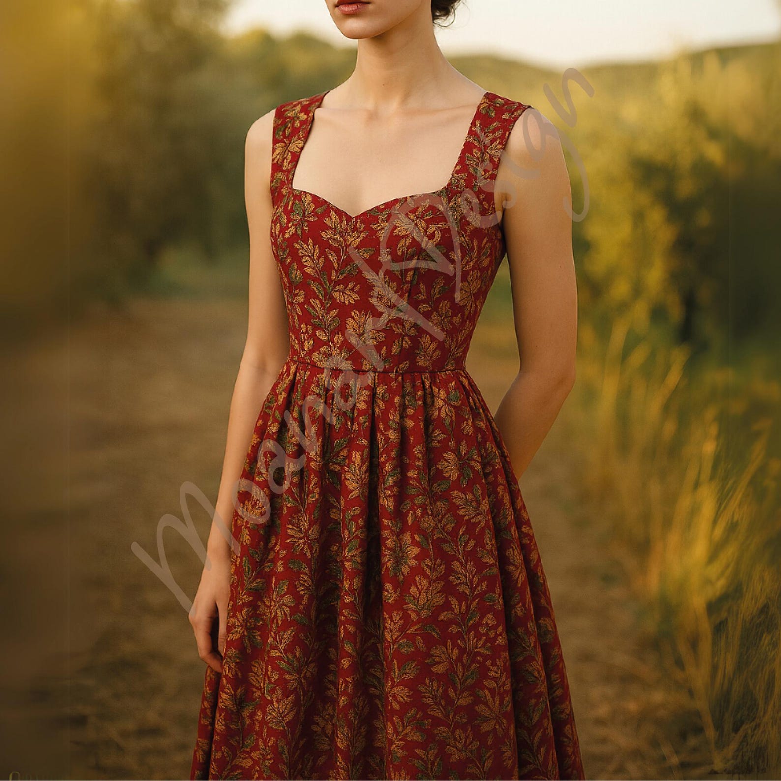 Medieval Inspired Maxi Dress Sewing Pattern, Empire Waist Fantasy Gown ...