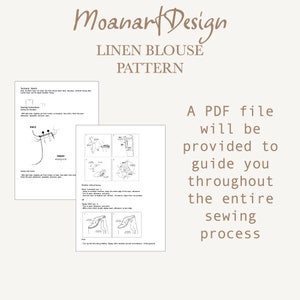 Round Neck Crop Blouse PDF Pattern, Cottagecore Linen Blouse Sewing ...