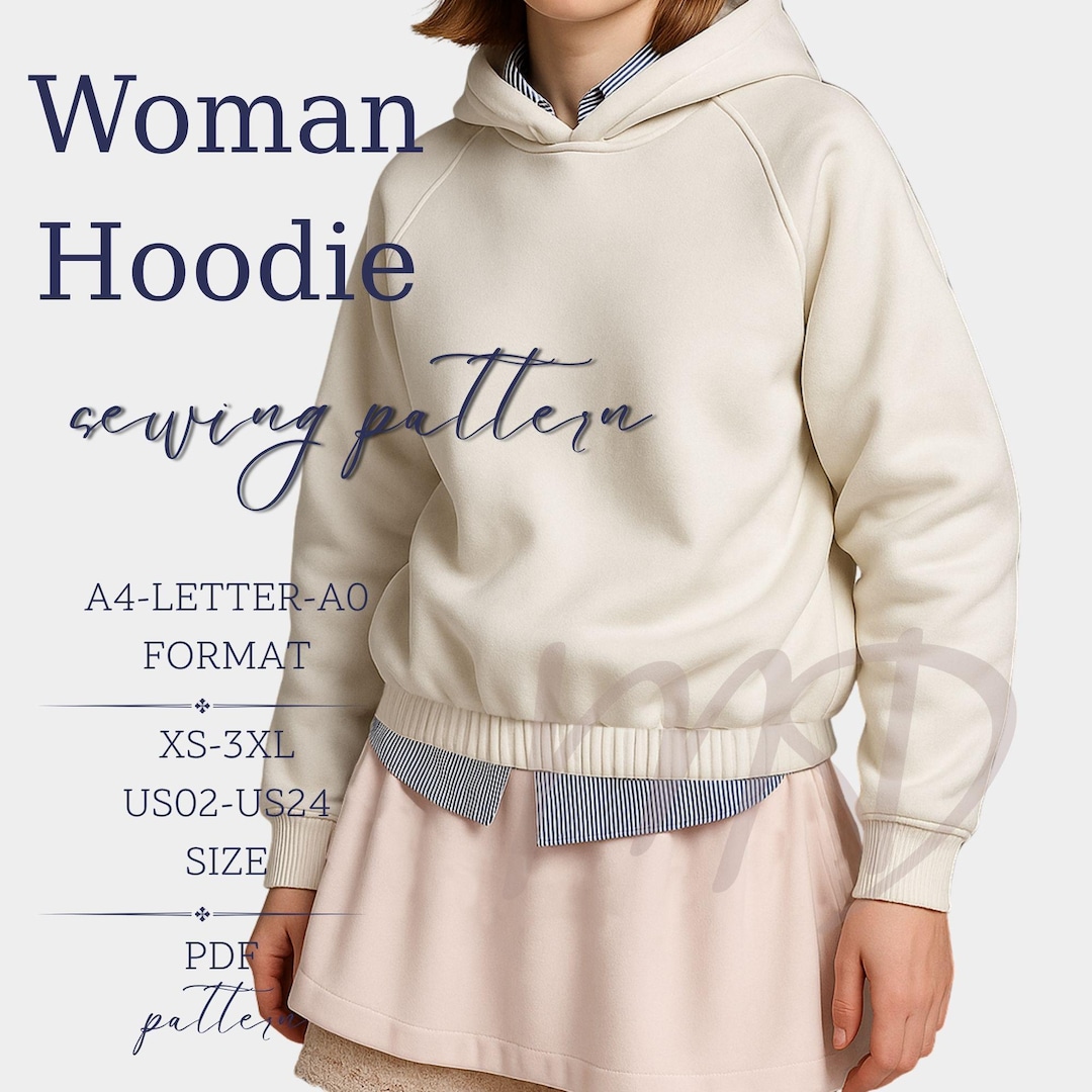 Hoodie Sewing Pattern, Women Hoodie Pattern, Women Sewing Pattern ...