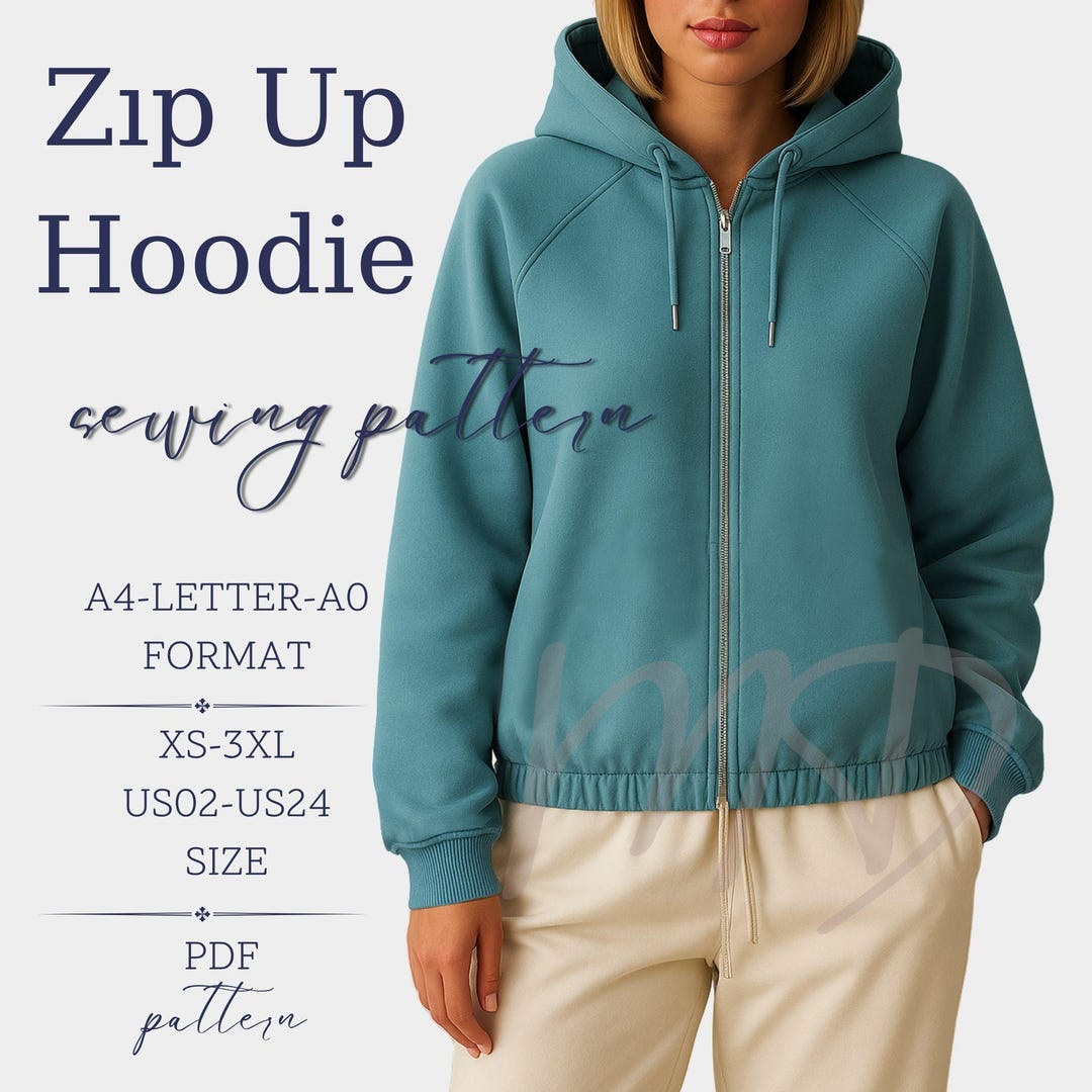 Zip Sweater Sewing Pattern | Zipper Sweater | Zip up Sweater | Sweater ...