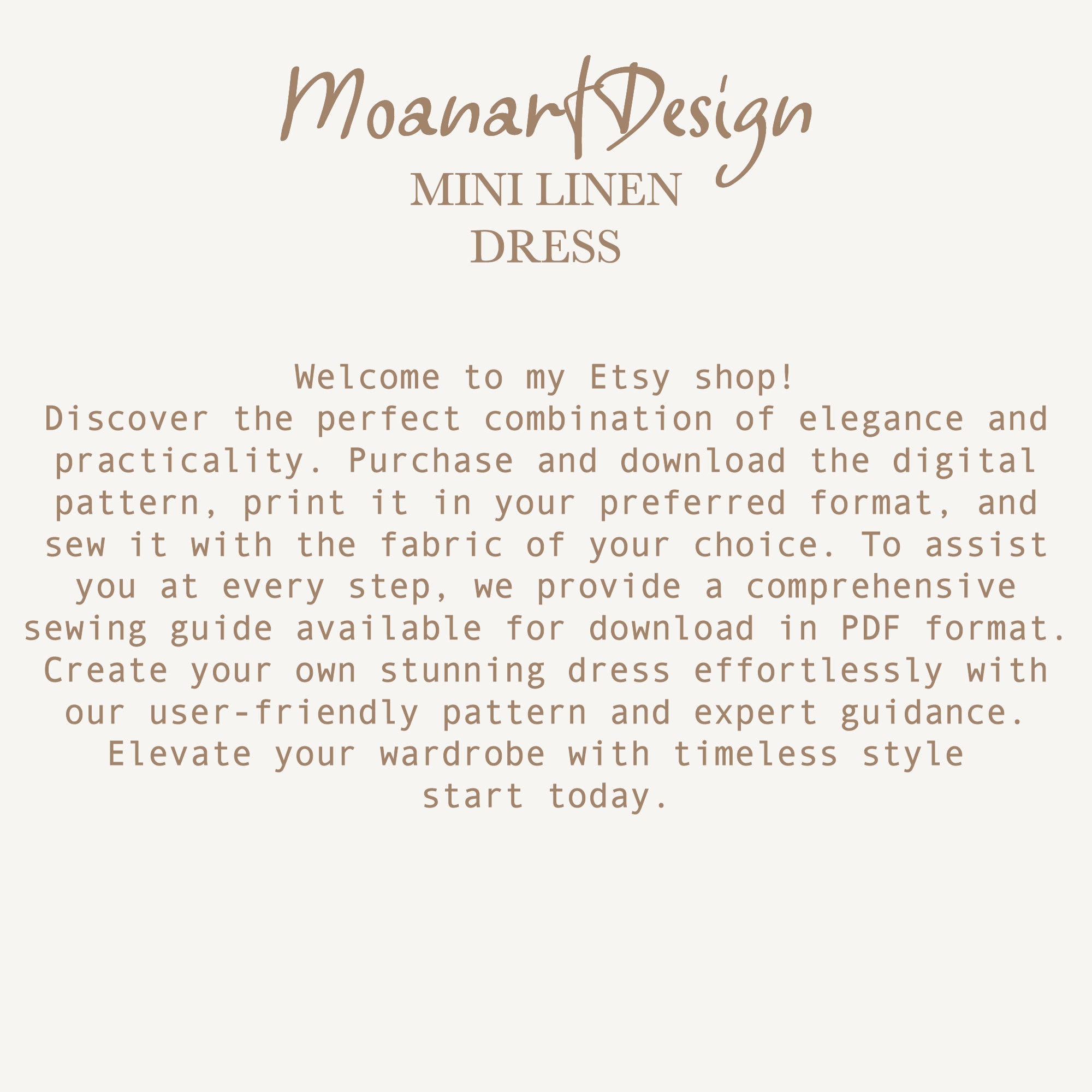 Linen Mini Dress Pattern, Easy Dress Sewing Pattern, Full Circle Party ...