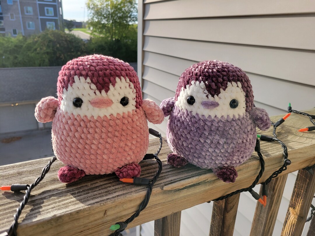 Crochet Chunky Penguin Plushie Soft Velvet Plush Handmade - Etsy