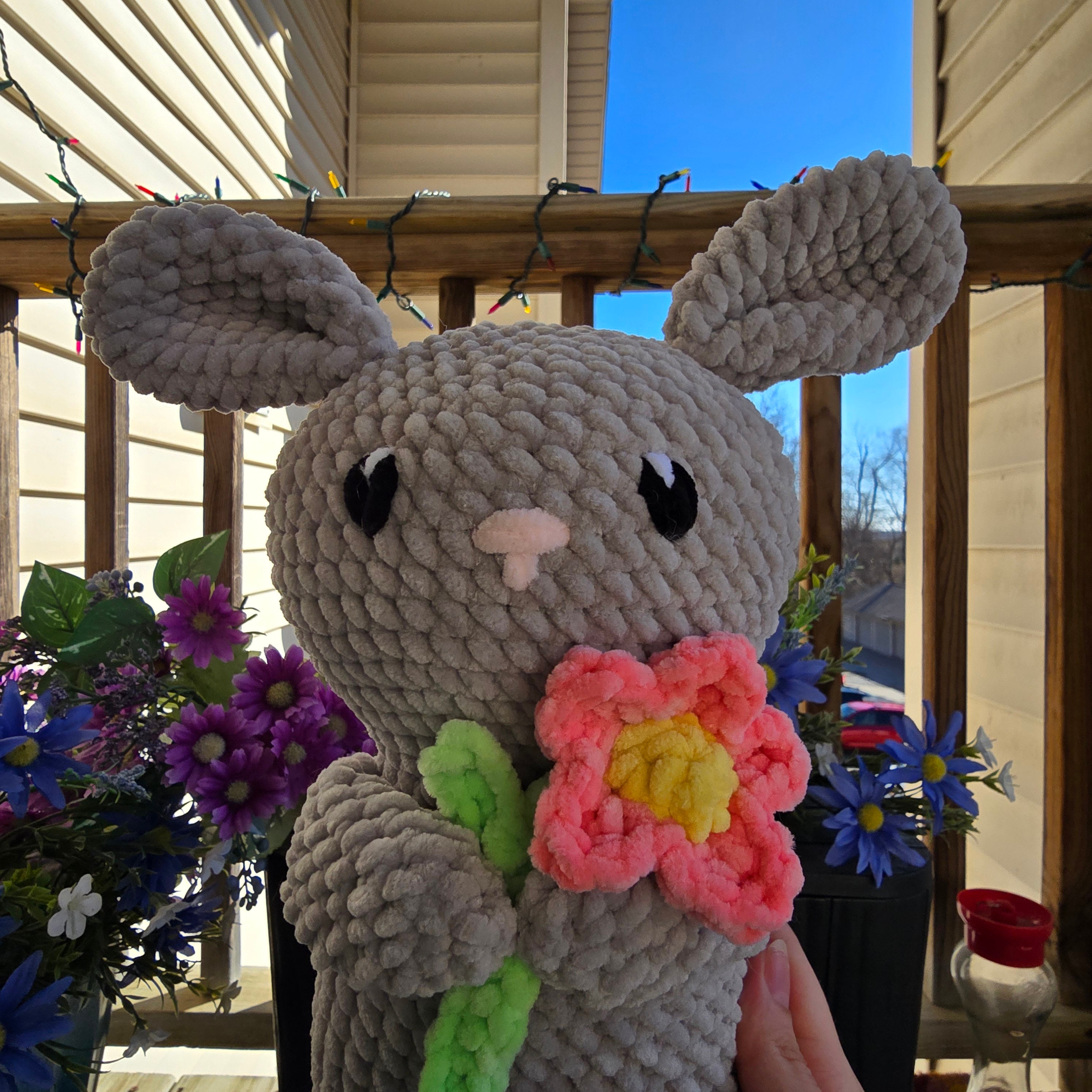 Large Crochet Bunny Plushie Soft Handmade Bunny Stuffed Animal - Etsy