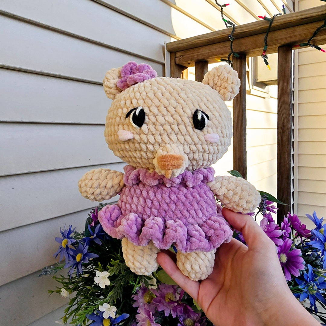 Crochet Teddy Bear - Handmade Plushie Bear With Embroidered Eyes - Etsy
