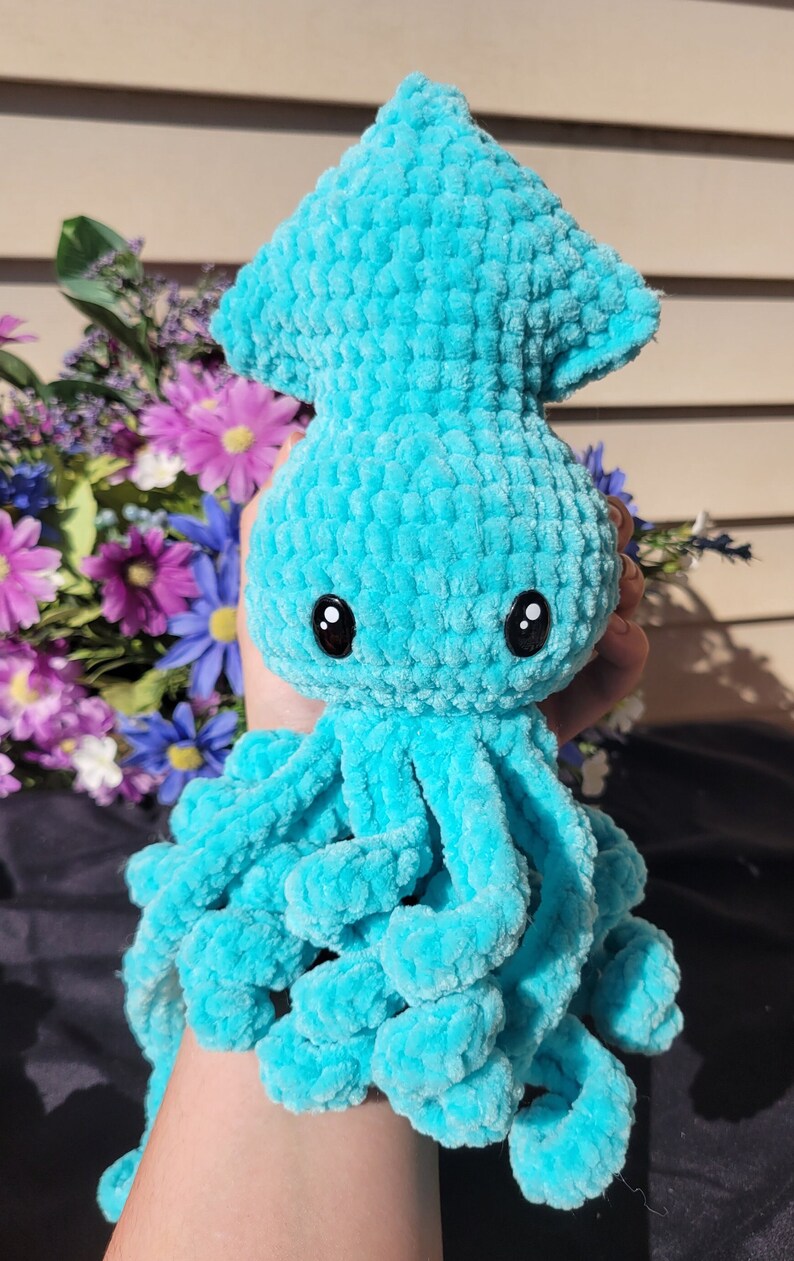 Crochet Squid Plushie Colorful Handmade Octopus Squid - Etsy