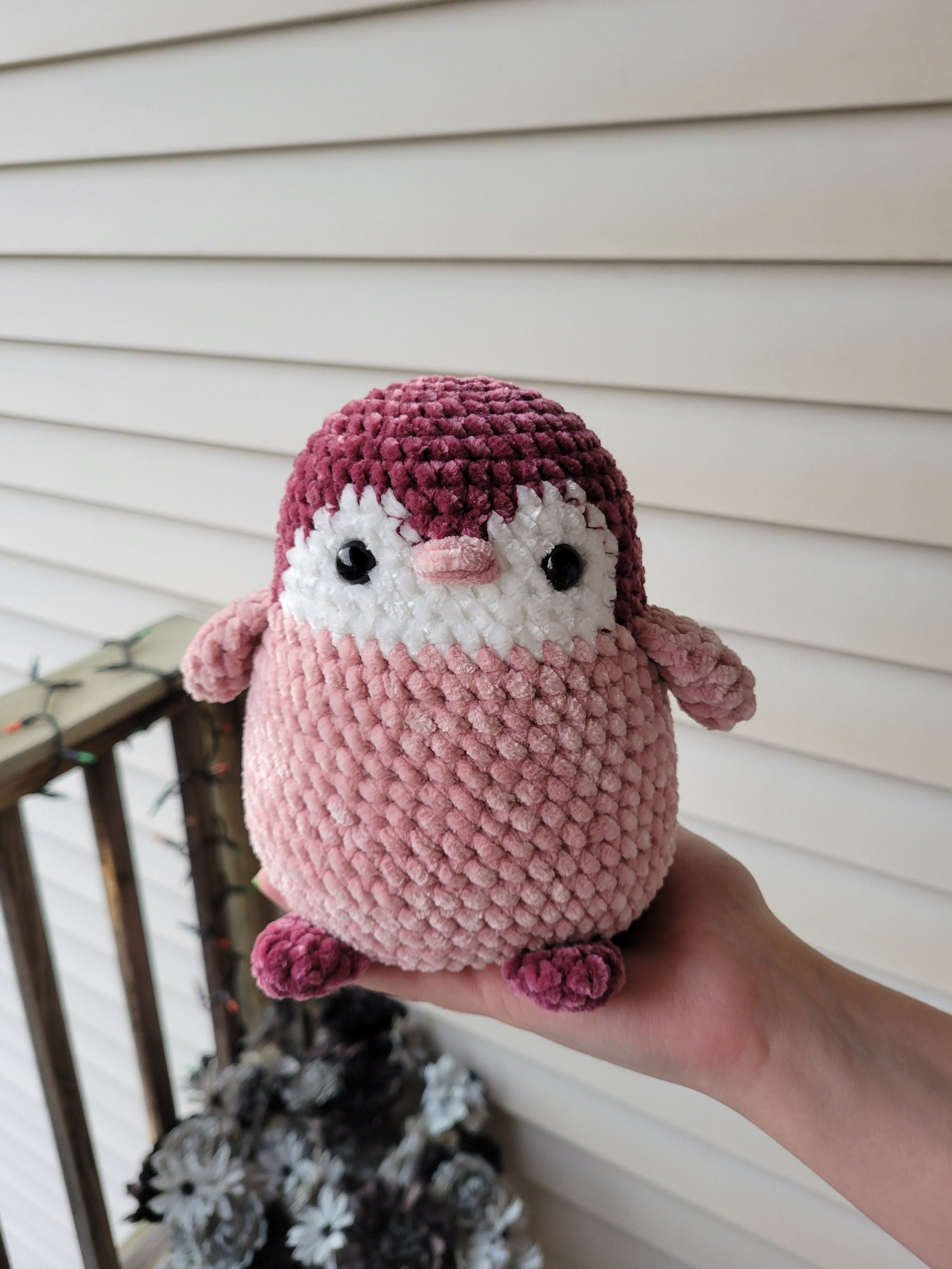 Crochet Chunky Penguin Plushie Soft Velvet Plush Handmade - Etsy