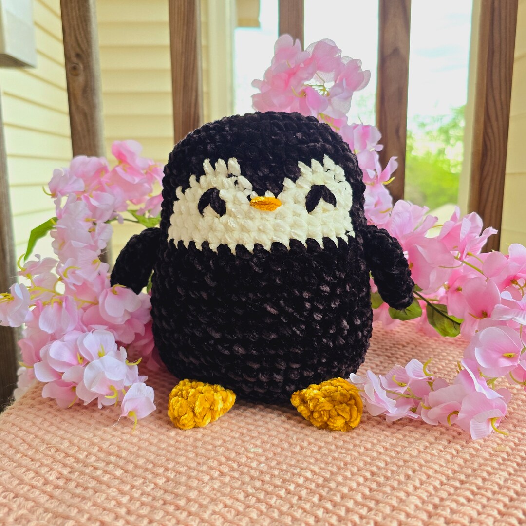 Crochet Penguin Plushie - Soft Velvet Chunky Penguin Stuffed Animal - Etsy