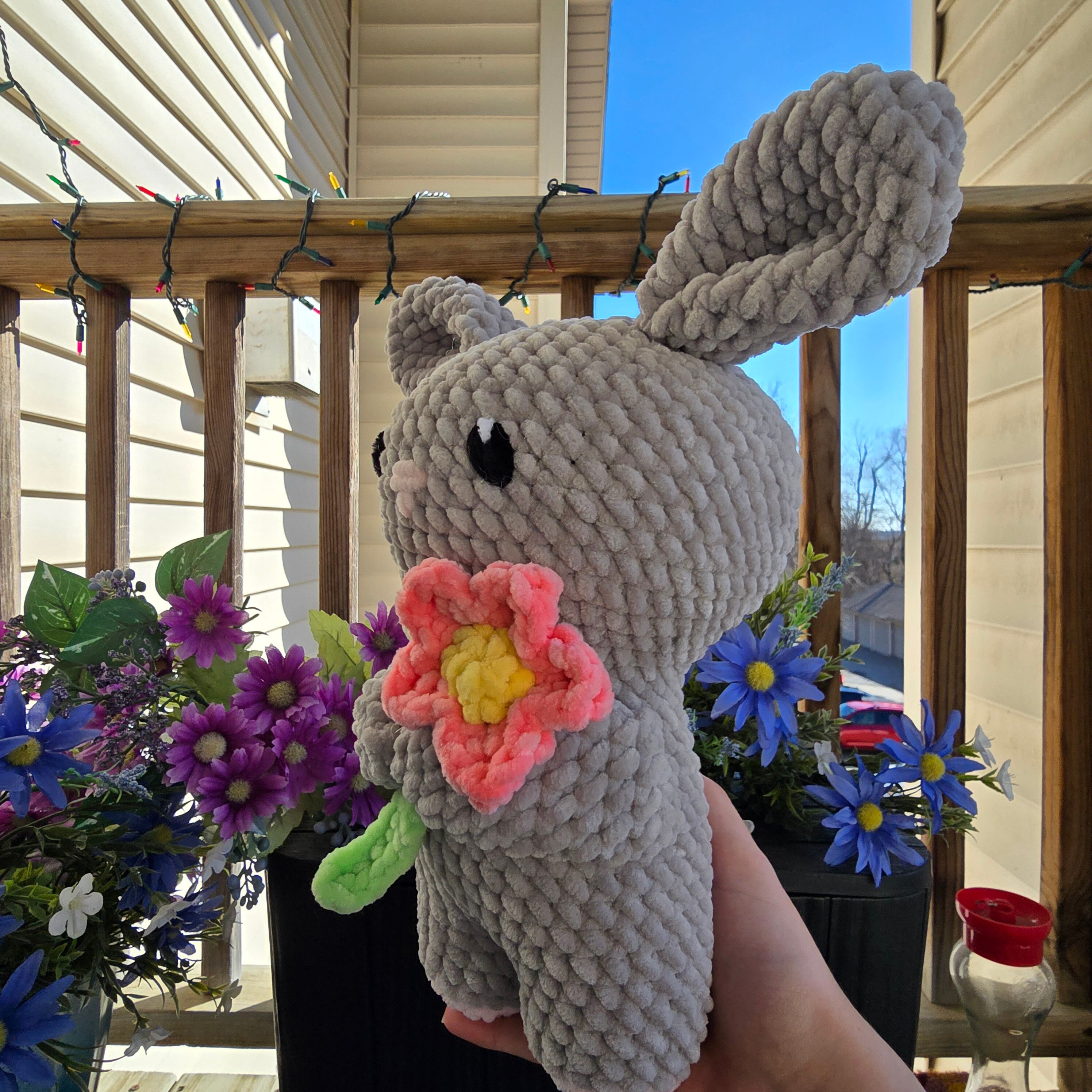 Large Crochet Bunny Plushie Soft Handmade Bunny Stuffed Animal - Etsy