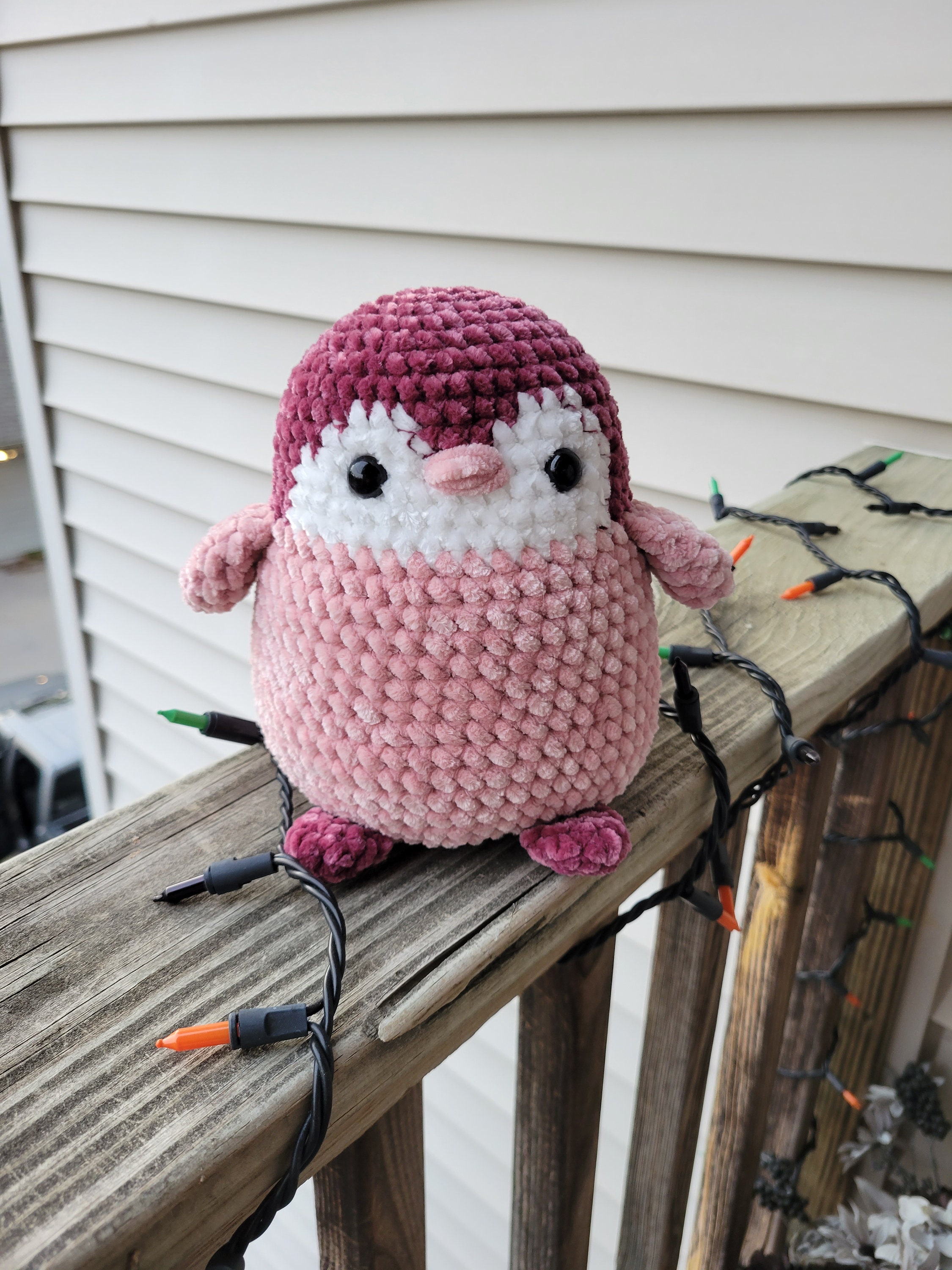 Crochet Chunky Penguin Plushie Soft Velvet Plush Handmade - Etsy