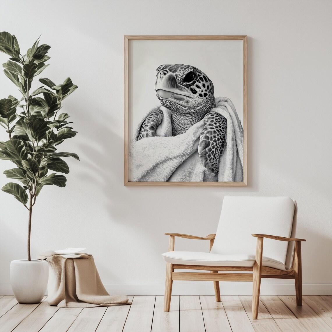 Sea Turtle Art Poster Unique Wall Decor Animal Lover Gift Quirky Home ...