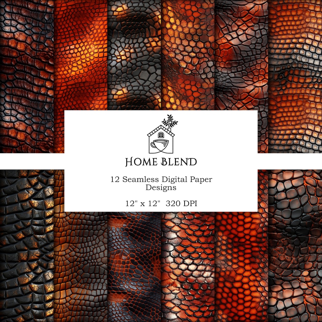 Orange Dragon Scales Digital Download Paper Snake Skin Seamless ...