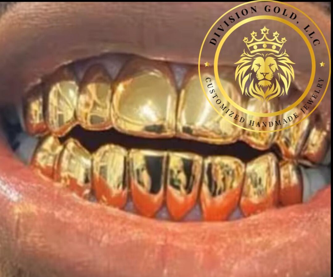 Handmade CUSTOM Gold Grillz Solid NPG Dental NP Gold Grills Perm Cut ...
