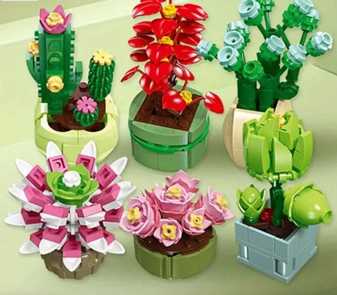 Flores inspiradas en Lego impresas en 3D sin maceta regalo - Etsy España