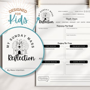 Mass Reflection Kid PRINTABLE Prayer Journal Homeschool Journal ...