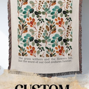 CUSTOM Christian Woven Blanket Personalized Bible Verse Throw Blanket ...