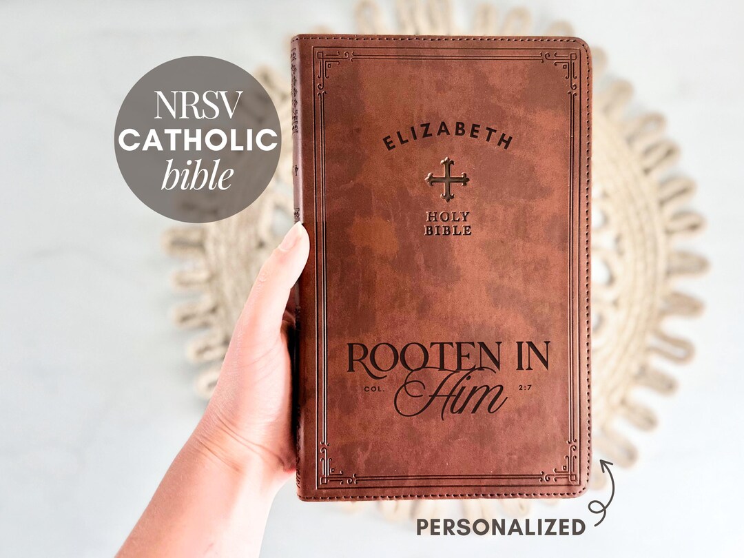 NRSV Custom Bible Leather Personalized Catholic Edition Bible Engraved ...