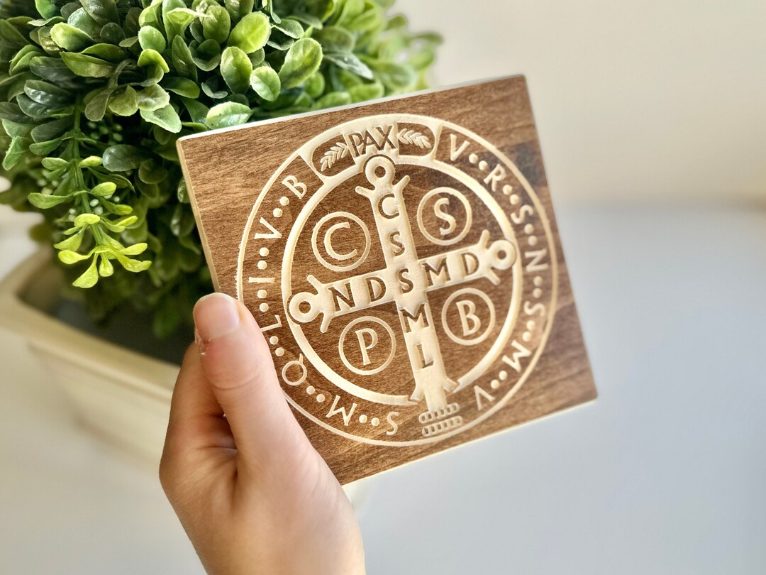 5" St Benedict Door Hanger Wood St Benedict Medal Saint Benedict New ...