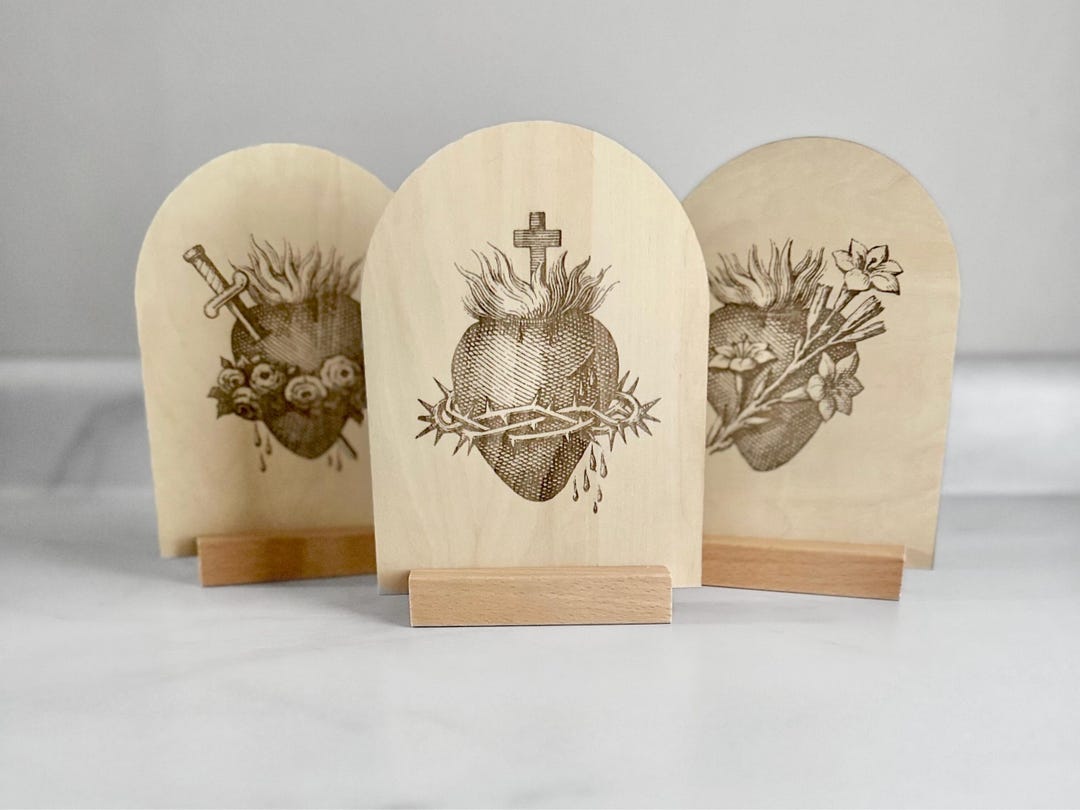 Holy Family Hearts Art Catholic Confirmation Sponsor Gift Godparent ...