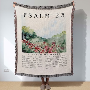 Psalm 23 Christian Woven Blanket Bible Verse Christian Tapestry ...