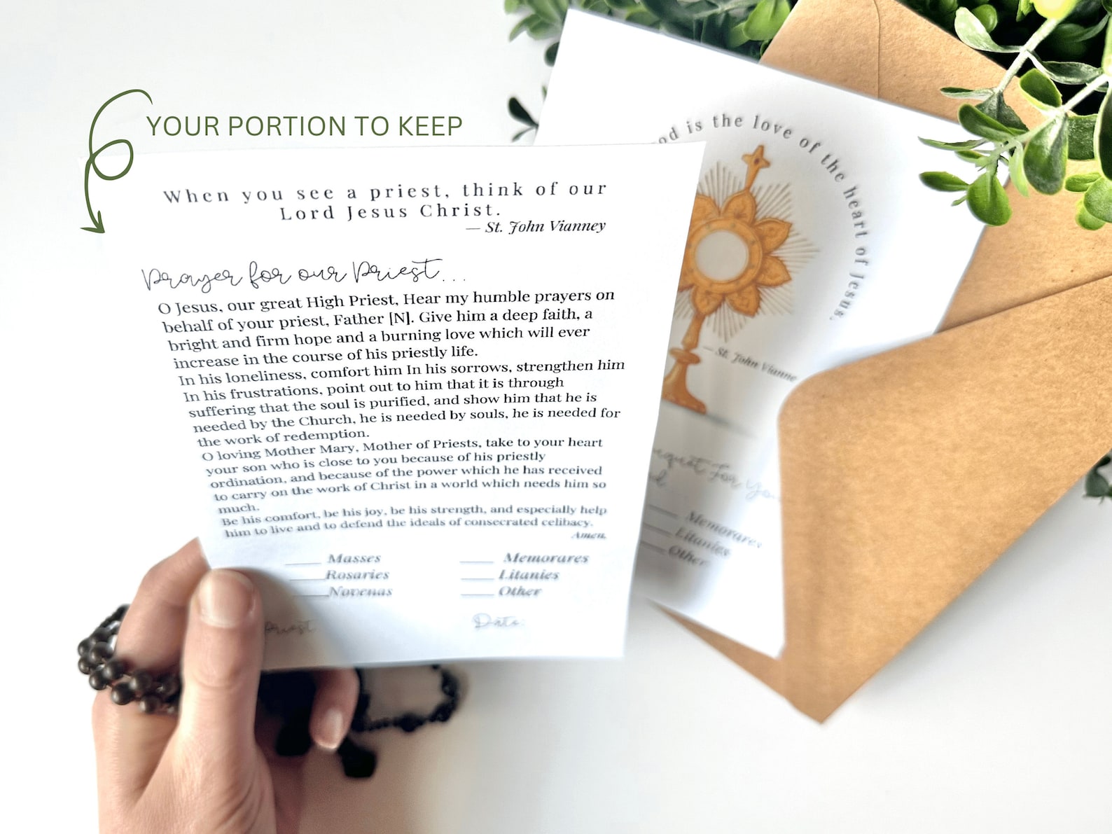 PRINTABLE Spiritual Bouquet for Priest Gift Spiritual Bouquet Printable ...