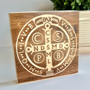 5" St Benedict Door Hanger Wood St Benedict Medal Saint Benedict New ...