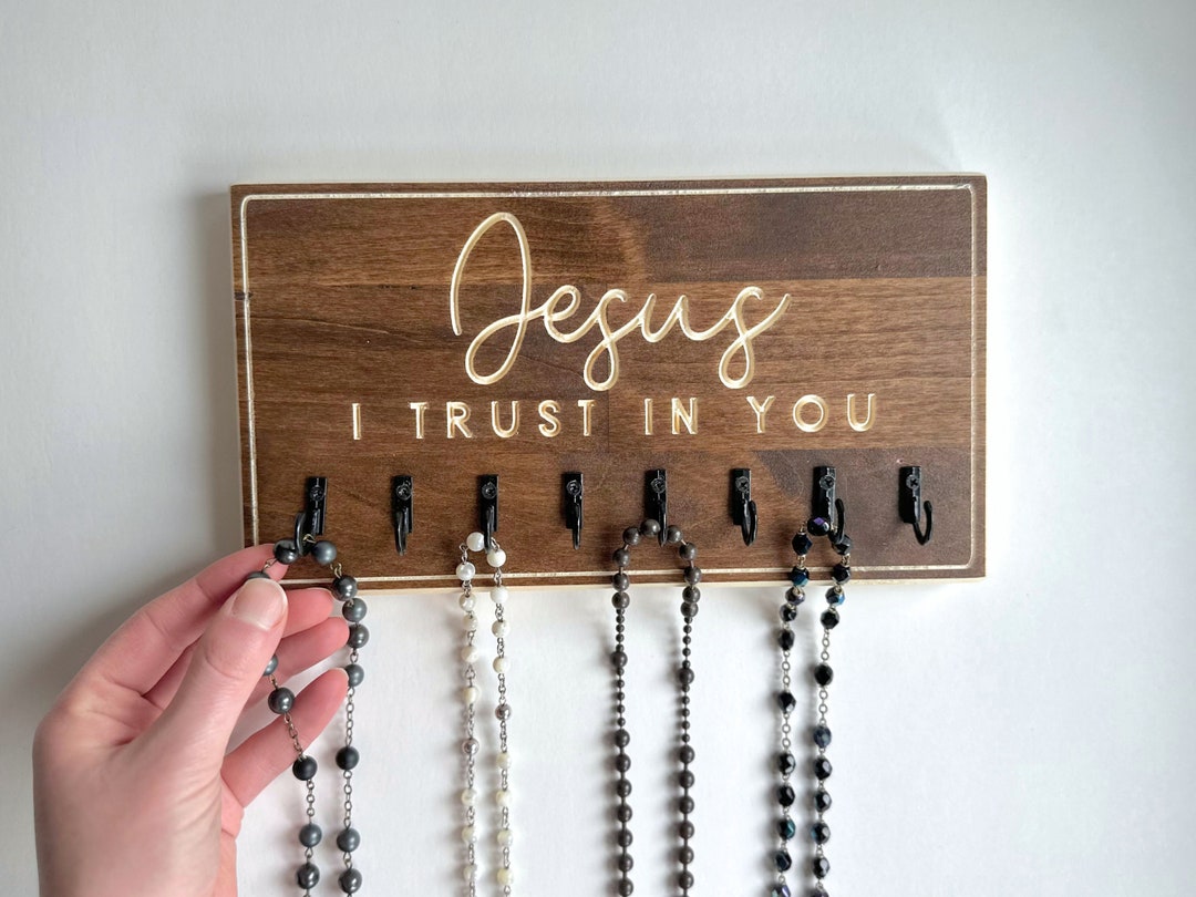 Divine Mercy Rosary Hanger Catholic Veil Hanger Gift Rosary Wall Hanger ...