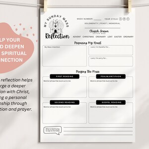 Mass Reflection Kid PRINTABLE Prayer Journal Homeschool Journal ...