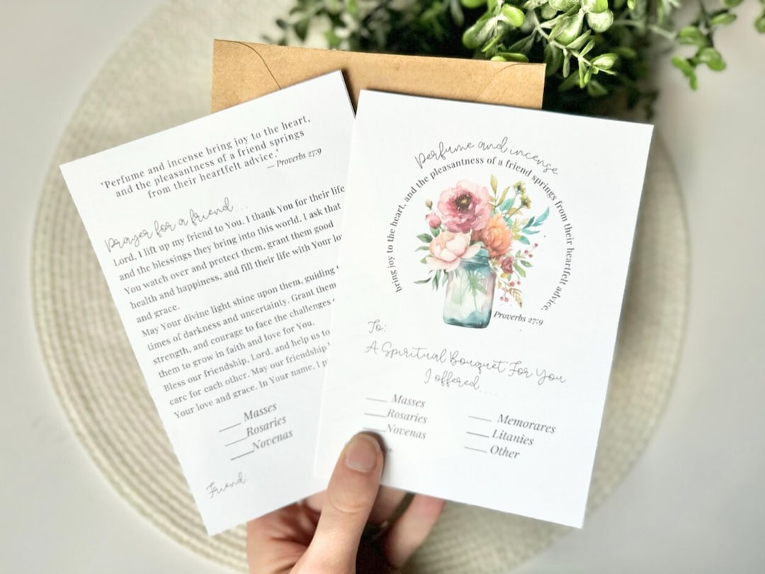 PRINTABLE Spiritual Bouquet for Friend Gift Spiritual Bouquet Printable ...